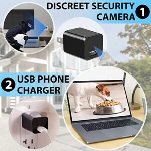 Spy Camera Charger - Hidden Camera - Premium Pack - HD 1080P - Best Mini Spy Camera - USB Charger Camera - Secret Camera - Nanny Cam - Small Cameras for Spying - Surveillance Camera Full HD