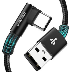 cincred usb c cable [2-pack, 6.6ft], 3a quick charging type c cable, usb a to usb c fast data sync transfer, double nylon braided usb c cord for tablets, samsung, google pixel, moto series and more