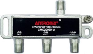 antronix cmc2003h-a 3-way horizontal splitter -3.5db -7db 5-1002 mhz high performance for coax cable tv & internet