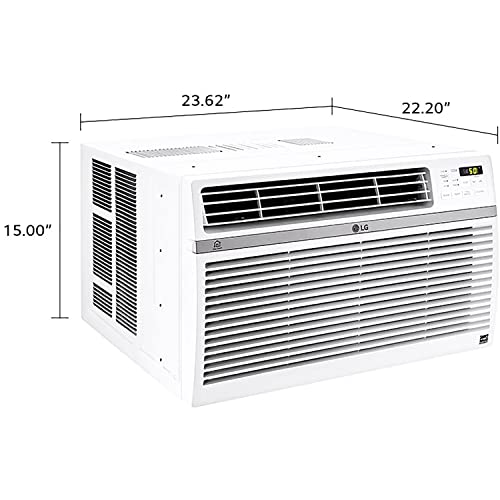 LG 12,000 BTU Smart Window Air Conditioner, Cools up to 550 Sq. Ft., Smartphone and Voice Control works with LG ThinQ, Amazon Alexa and Hey Google, ENERGY STAR®, 3 Cool & Fan Speeds, 115V