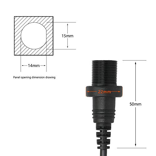 CERRXIAN 30cm USB Type C 2.0 Car Mount Dash Flush Waterproof Extension Cable for Car, Boat, Motorcycle, Truck Dashboard (USB-C)