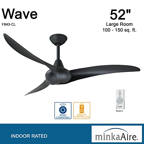 Minka-Aire F843-CL Wave 52 Inch 3 Blade Ceiling Fan in Coal Finish