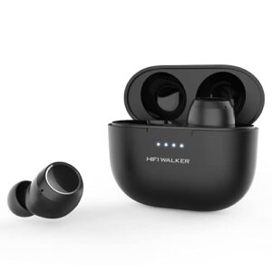 hifi walker wireless earbuds, t10 bluetooth earbuds with microphone and touch control, hifi stereo sound earphones in ear, black