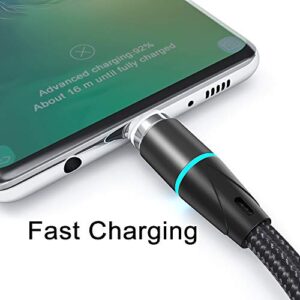 NetDot Gen12 Micro USB and USB-C [1ft,3 Pack Black] Magnetic Fast Charging Data Transfer Cable Compatible with Android Device