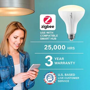 Sengled Zigbee Smart Bulb, Works with SmartThings and Echo with Built-in Hub, Voice Control with Alexa and Google Home, Hub Required, BR30 Dimmable Flood Light Bulb, Soft White 2700K, 6 Pack