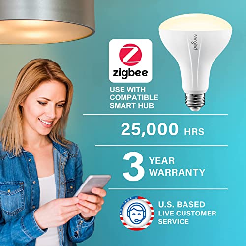 Sengled Zigbee Smart Bulb, Works with SmartThings and Echo with Built-in Hub, Voice Control with Alexa and Google Home, Hub Required, BR30 Dimmable Flood Light Bulb, Soft White 2700K, 6 Pack