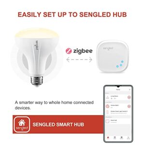 Sengled Zigbee Smart Bulb, Works with SmartThings and Echo with Built-in Hub, Voice Control with Alexa and Google Home, Hub Required, BR30 Dimmable Flood Light Bulb, Soft White 2700K, 6 Pack