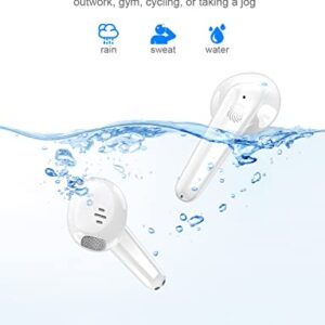 Wireless Earbud, aiskding Bluetooth 5.3 Headphones, Bluetooth Earbud HiFi Stereo Built-in 4 Mics, Wireless Headphones Touch Control with 32H Playtime, Bluetooth Earphones IP7 Waterproof for Work Sport