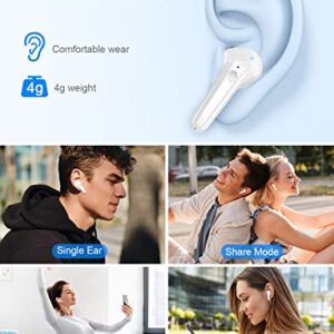 Wireless Earbud, aiskding Bluetooth 5.3 Headphones, Bluetooth Earbud HiFi Stereo Built-in 4 Mics, Wireless Headphones Touch Control with 32H Playtime, Bluetooth Earphones IP7 Waterproof for Work Sport