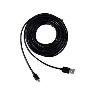 Smays 25ft Micro USB Cable Compatible for Wyze Cam, Nest Cam, Yi Home Camera, Long Extension Power Cord (Black)