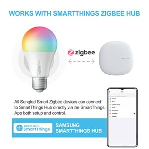 Sengled Alexa Light Bulb, Zigbee Bulb Smart Hub Required, Works with Alexa and SmartThings, Voice Control with Echo Show 10 with built-in Hub, Color Changing 60W Equivalent A19 Smart Light Bulbs, 4PK