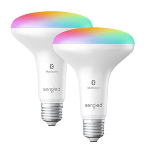 sengled alexa light bulbs, smart flood light bulb color changing, br30 smart light bulb multicolor, rgbw dimmable led bulb 65w equivalent e26 recessed bluetooth light bulb, no hub required, 2 pack