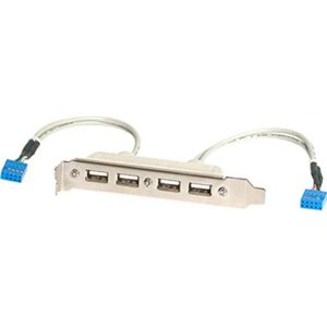 StarTech.com 4 Port USB A Female Slot Plate Adapter - USB panel - 4 pin USB Type A (F) (USBPLATE4)