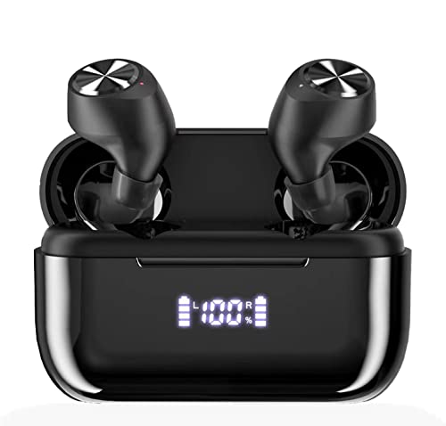 Aruind True Wireless Earbuds Bluetooth Headphones, 160H Playtime Earbuds with LED Display, IPX7 Waterproof Sports in-Ear Earbuds, CVC 8.0 Noise Cancelling Deep Bass Earphones for iPhone/Android