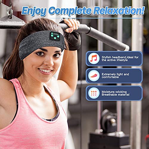 Lavince Sleep Headphones Bluetooth Sports Headband, Wireless Sports Headband Headphones with Ultra-Thin HD Stereo Speakers Perfect for Workout,Jogging,Yoga,Insomnia,Side Sleepers,Air Travel,Meditation