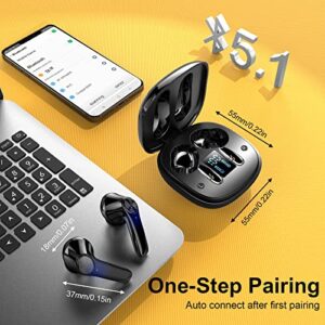 Wireless Earbud, IP7 Waterproof Bluetooth Earphones, Stereo Headphones in Ear Built in Mic, Immersive Sound Premium Deep Bass Headset, 24H Playtime, Touch Control, USB C Charging Case, Home Office