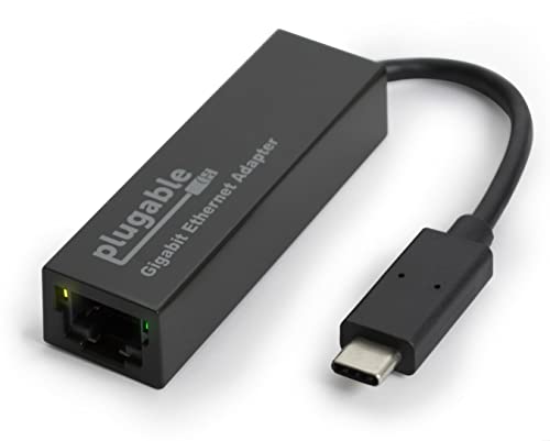 Plugable USB C Ethernet Adapter, Fast and Reliable Gigabit Connection, Compatible with Windows 11, 10, 8.1, 7, Linux, Chrome OS, Dell XPS, HP, Lenovo