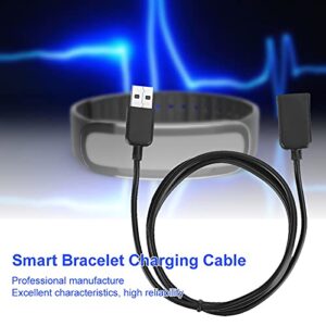 CUIFATI Bracelet Watch Charger, 1 Meter Long Wristband Charger, Portable USB Charging Cable Rubber TPE Soft Wire USB Charger Adapter for Smart Bracelet 4 1m/3.28ft Black