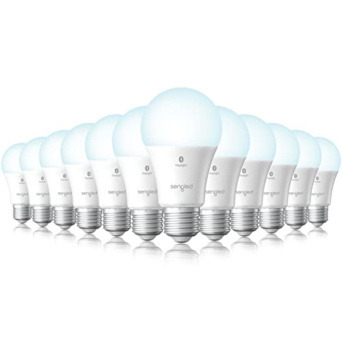 Sengled Alexa Light Bulb, Bluetooth Mesh Smart Light Bulbs That Work with Alexa Only, Standard A19 E26 Dimmable LED Bulb Daylight 5000K, 60W Equivalent 800LM, High CRI>90, CEC Title 20, 12 Pack