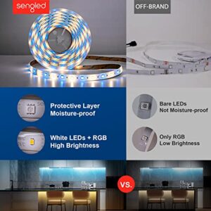 Sengled Smart Bluetooth Mesh LED Multicolor Light Strip, 5M (16.4ft), Works with Amazon Echo and Alexa, High Brightness with 16 Million Colors, RGBW, 450 Lumens/Meter (B1G-G8EX)