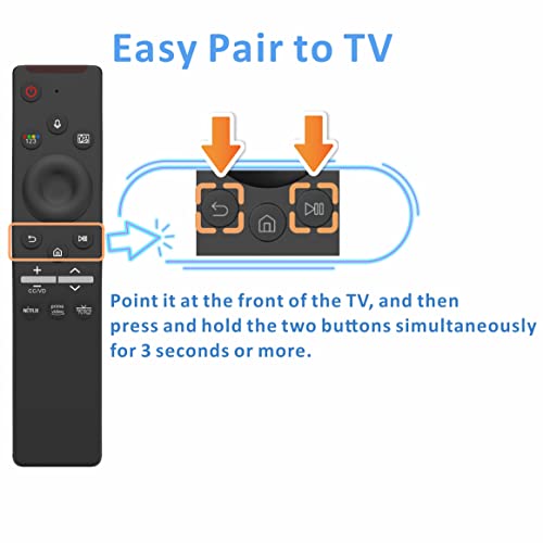 Replaced Smart Remote for Samsung TV with Voice Control for All Samsung LED QLED 4K 8K Curved TVs, 3 Shortcut Buttons for Netflix, Samsung TV,Prime Video w/1 Year Warranty provided by Alizen