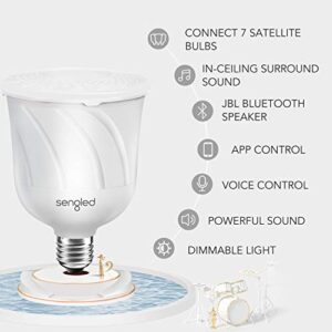 Sengled Pulse Dimmable LED Light Bulb with a Built-In Wireless Bluetooth JBL Speaker, Satellite Bulb, Pearl White