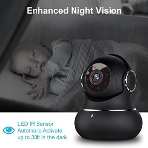 litokam Little elf Camera, 1080P Indoor Security Camera for Baby / Elder, Pet Camera with Motion Detection, Night Vision, 2-Way Audio, 360 Degree Wireless Camera, WiFi Camera Work with Alexa