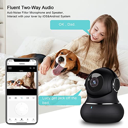 litokam Little elf Camera, 1080P Indoor Security Camera for Baby / Elder, Pet Camera with Motion Detection, Night Vision, 2-Way Audio, 360 Degree Wireless Camera, WiFi Camera Work with Alexa