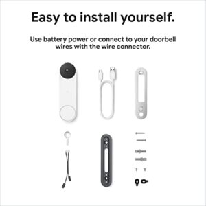 Google Nest Doorbell (Battery) - Wireless Doorbell Camera - Video Doorbell - Snow -1 Count (Pack of 1)