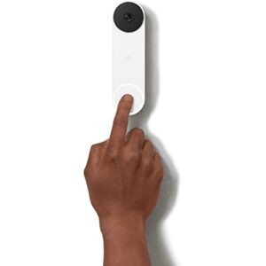 Google Nest Doorbell (Battery) - Wireless Doorbell Camera - Video Doorbell - Snow -1 Count (Pack of 1)