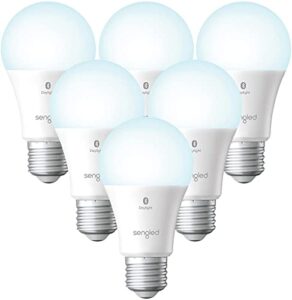 sengled alexa light bulb, smart light bulbs that work with alexa only, bluetooth mesh standard a19 e26 dimmable led bulb daylight 5000k, 60w equivalent 800lm, high cri, high brightness, 6 pack