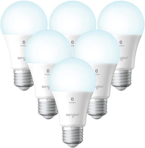 Sengled Alexa Light Bulb, Smart Light Bulbs That Work with Alexa Only, Bluetooth Mesh Standard A19 E26 Dimmable LED Bulb Daylight 5000K, 60W Equivalent 800LM, High CRI, High Brightness, 6 Pack