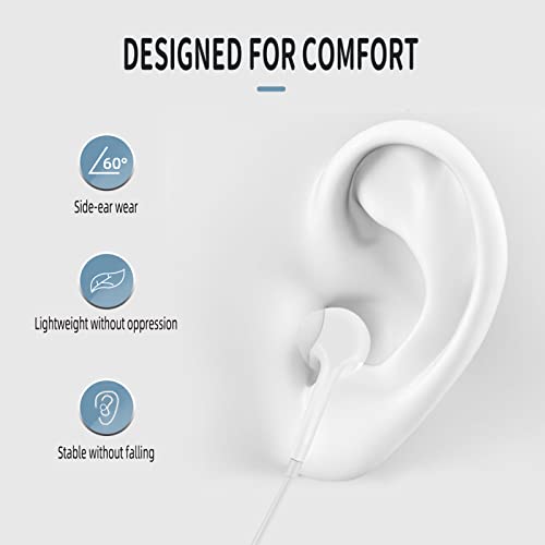 USB-C Wired Headphone Type C DAC Earbud With Microphone in Earphone(2pack)for Chromebook Audifono Volume Control Running Headset Compatible for Samsung Galaxy S20 FE S21 Ultra Note 10 LG Google Pixel