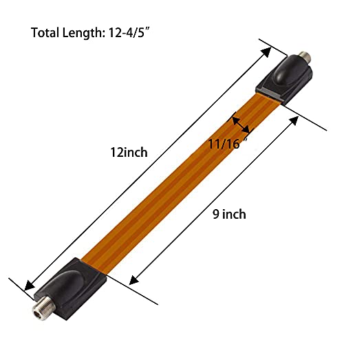 Flat Coaxial RG6 F Type Jumper Cable for Windows and Doors Coax Cable Compatible with TV Antenna 1 Pack