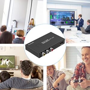 RCA to Hdmi Converter, HDMI Switch 4K@60Hz, 2 in 1 Out Video Converter, Support 16:9/4:3 720P/1080P Compatible with Xbox PS5/4/3 Blue-Ray DVD Player Fire Stick Roku VCR VHS