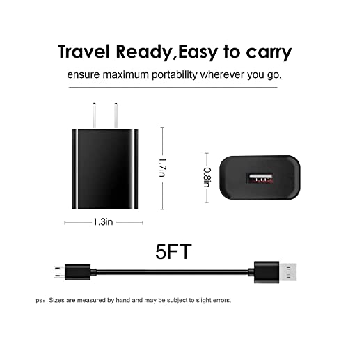 Micro USB Fast Wall Charger Charging Cable Cord for Hot Pepper Serrano 3, Franklin T9 R910 R850,Verizon Jetpack MiFi 6620L 4260 4260L 4510L 5510L MHS700L S800L s890L 4G Hotspot, Ellipsis 7 8 10 Tablet