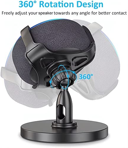 Stand for Echo Dot 3rd Generation, 360° Adjustable Table Holder, Space-Saving Dot Accessories with Cable Management, Non Muffled Sound Original Outlet Bracket Mount for Smart Home Speaker