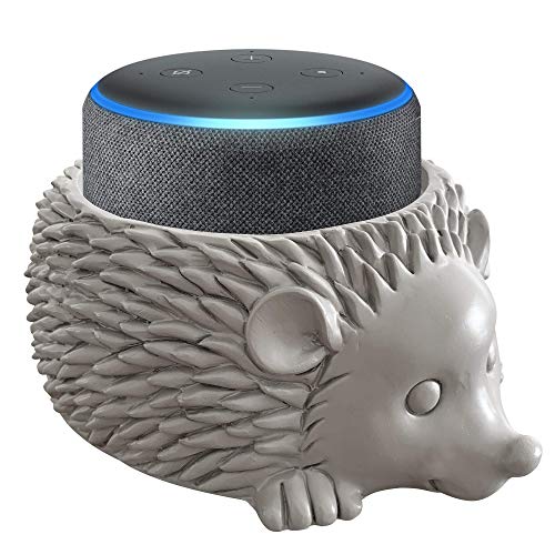 Dekodots Smart Speaker Table Stand (Hedgehog) - Decorative Holder for Amazon Echo Dot or Google Home Mini - Portable Design, No Sound or Microphone Interference - Durable Poly-Resin