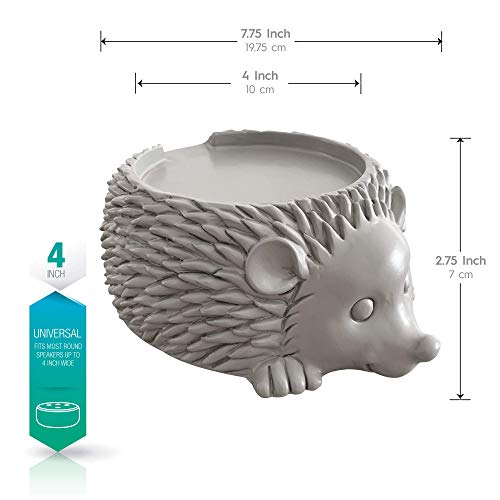 Dekodots Smart Speaker Table Stand (Hedgehog) - Decorative Holder for Amazon Echo Dot or Google Home Mini - Portable Design, No Sound or Microphone Interference - Durable Poly-Resin