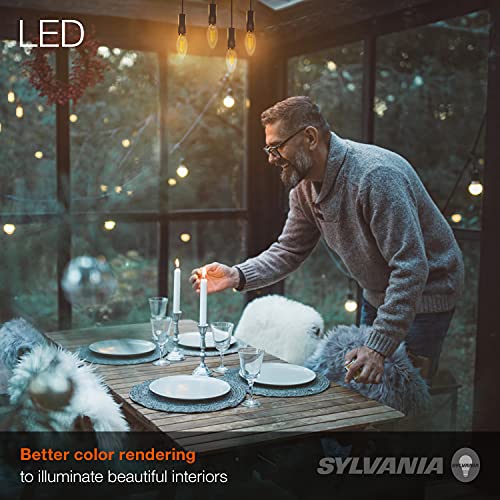 LEDVANCE Sylvania ECO LED B10 Light Bulb, 60W Equivalent, Efficient 3.5W, 450 Lumens, 2700K, Non-Dimmable, Clear, Soft White - 18 Pack (41265)