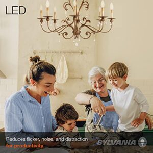 LEDVANCE Sylvania ECO LED B10 Light Bulb, 60W Equivalent, Efficient 3.5W, 450 Lumens, 2700K, Non-Dimmable, Clear, Soft White - 18 Pack (41265)