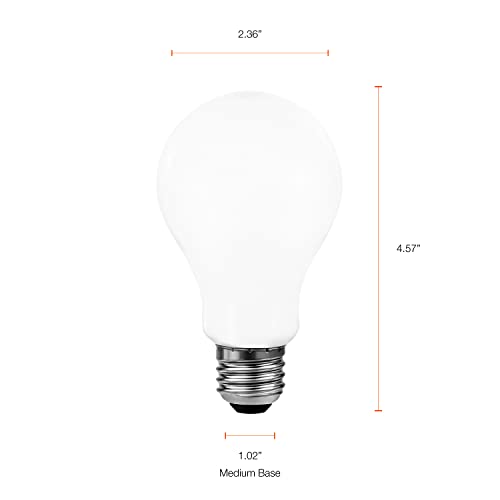 LEDVANCE Sylvania Reduced Eye Strain A21 LED Light Bulb, 100W = 15W, 13 Year, Dimmable, Frosted, 5000K, Daylight - 4 Pack (40660)