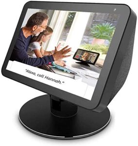 echo show 8 adjustable stand, eight rare-earth magnets on the top stand for amazon echo show 8, horizontal 360 rotation longitudinal angle change base black mc012-01