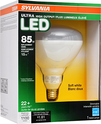 LEDVANCE 79176 Sylvania Dimmable Led Bulb, 15 W, 120 V, Br40, Medium, 25000 Hr, Warm White