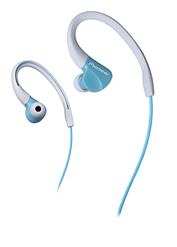 PIONEER se-e3-gr – Water Resistant Sports Headphones (ipx-2, Adjustable Clips) Blue Sea Water