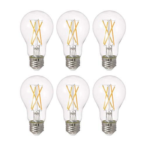 SYLVANIA LED TruWave Natural Series A19 Light Bulb, 75W Equivalent, Efficient 11W, 1100 Lumens, Dimmable, Clear, 2700K, Soft White - 6 Pack (40807)