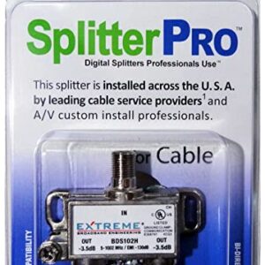 SplitterPRO - Digital Splitters Professionals Install Every Day Across The U. S. A. 2-Way Coaxial Cable Splitter, 1 GHz for HDTV/4K/8K TV, High Speed Internet (Not for Satellite Dish Connections)