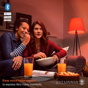 Sylvania Smart Bluetooth A19 Full Color and Tunable White Light Bulb, 60W, Dimmable, for Alexa / Apple HomeKit / Google Assistant - 1 Pack (75627)