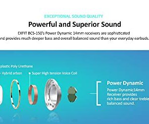 EXFIT BCS-150 | Wireless Bluetooth Headphones Neckbands with Clear Calls, Powerful Bass, Noise Reduction for Home Office, Video Conference (Black)