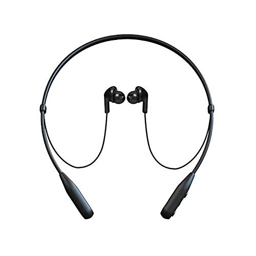 EXFIT BCS-150 | Wireless Bluetooth Headphones Neckbands with Clear Calls, Powerful Bass, Noise Reduction for Home Office, Video Conference (Black)